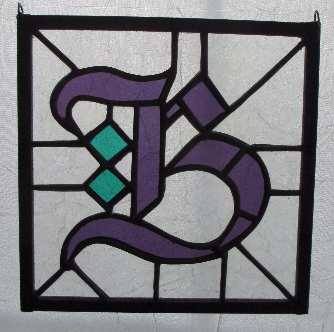 Fraktur Monogram Stained Glass Hanging - Etsy Italia