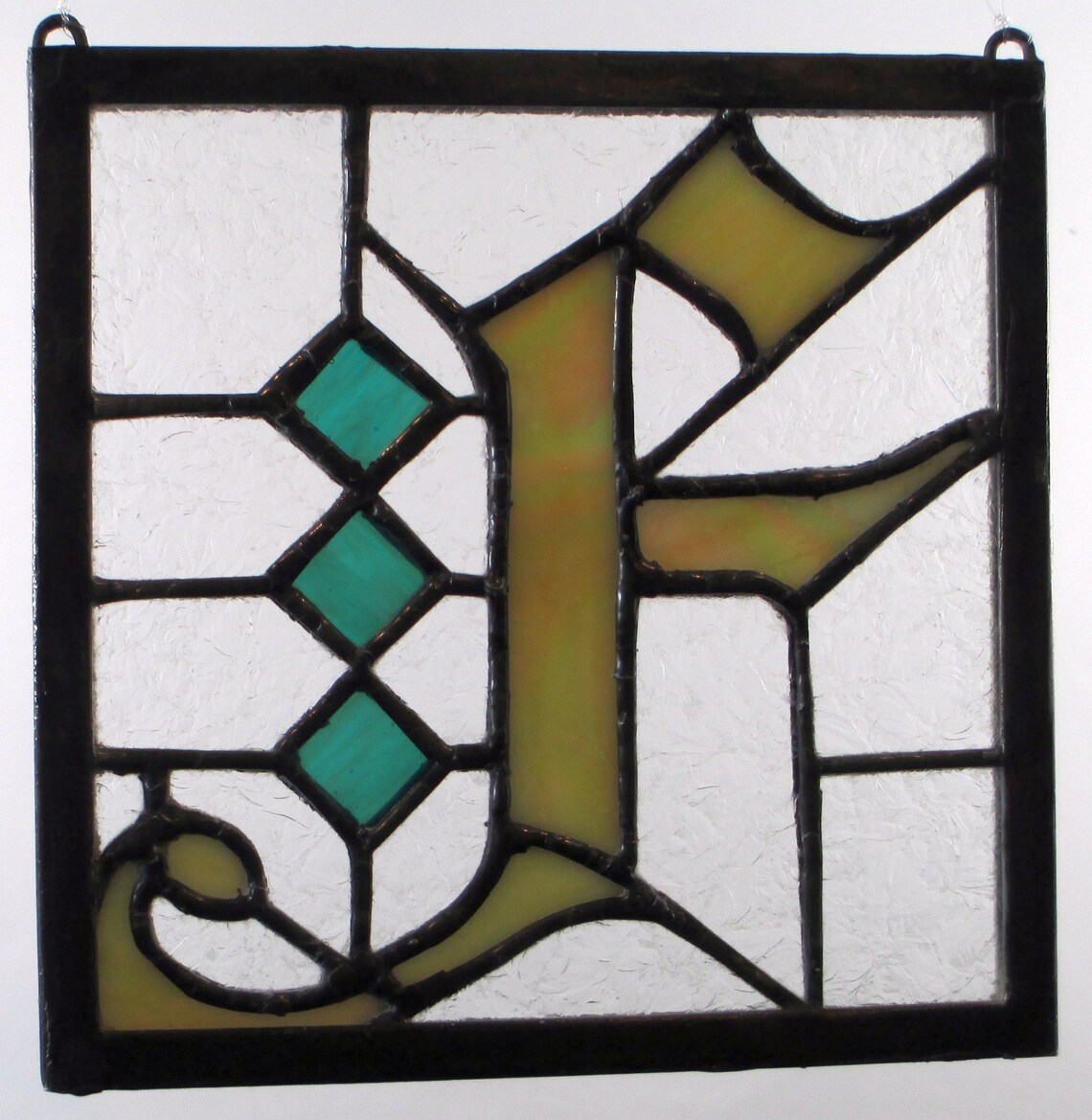 Fraktur Monogram Stained Glass Hanging - Etsy Italia