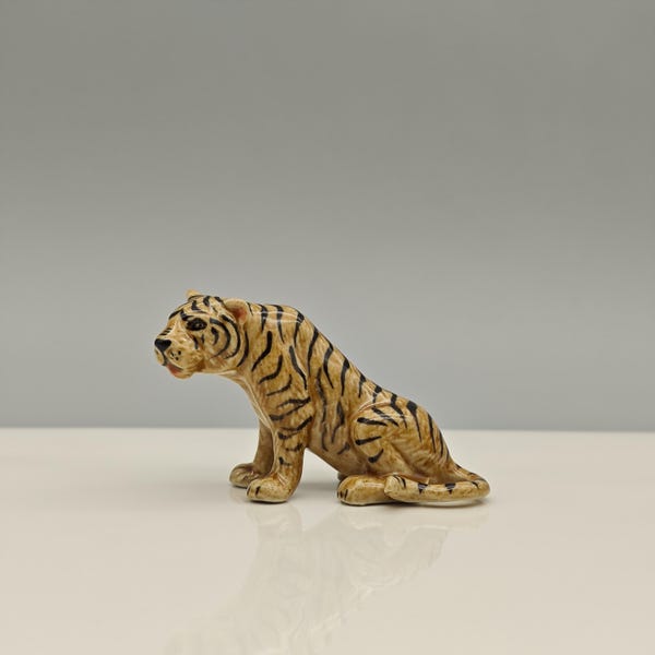 Porcelain Tiger Figurine - Etsy