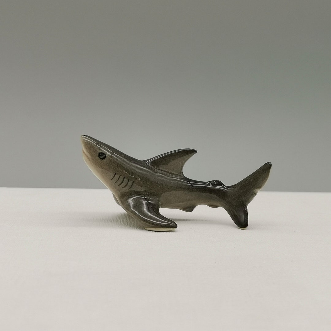 Ceramic Shark Figurine-handcrafted Shark Collectibles-porcelain Shark ...