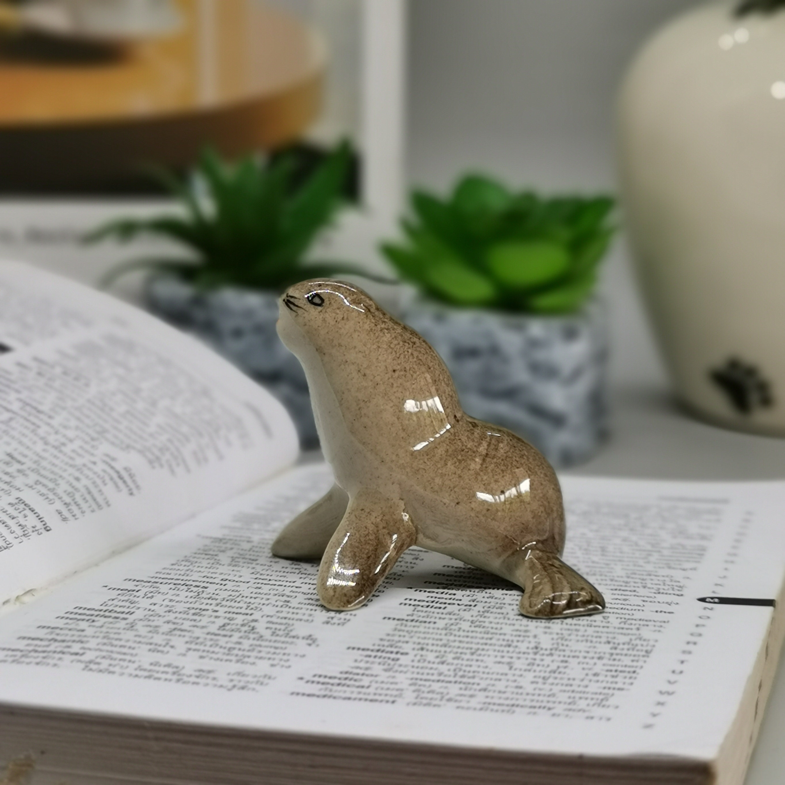 Ceramic Seal Figurine Small Home and Garden Decorations - Etsy