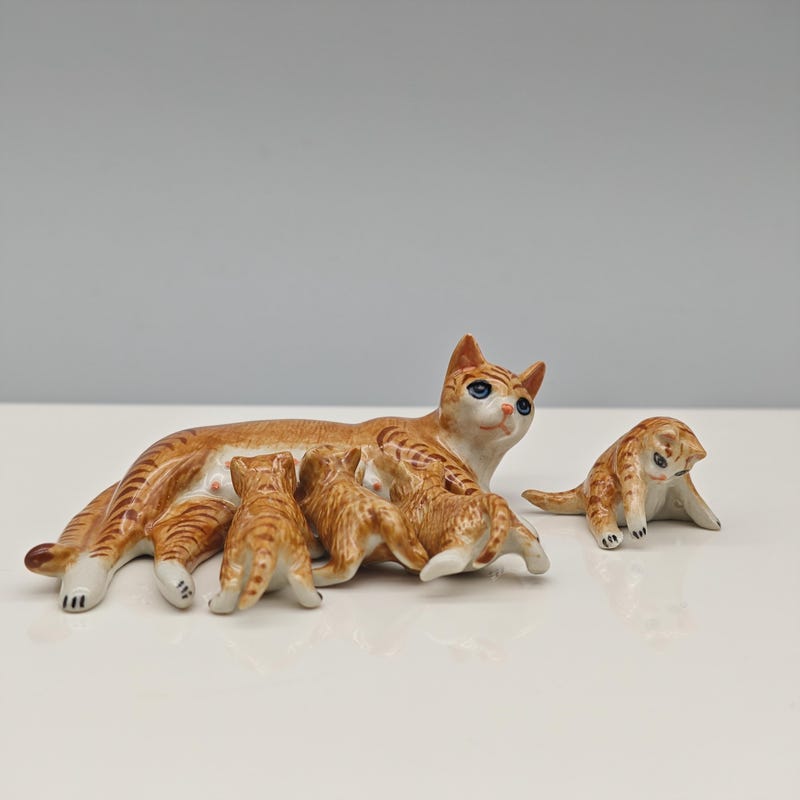 Ceramic Cat Figurine - Etsy