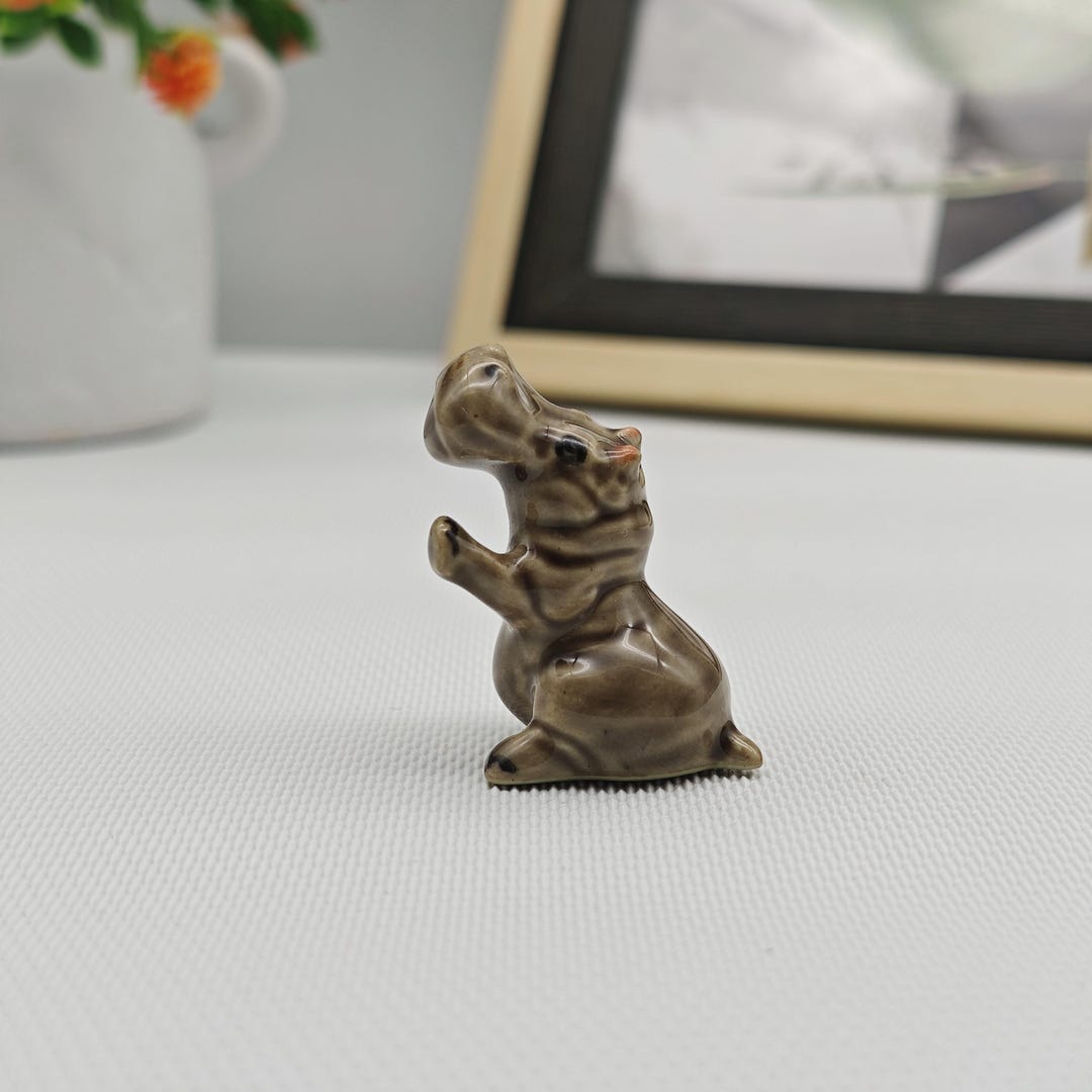 Handmade Ceramic Hippo-small Hippo Animal Ornaments-hippo Ceramic ...