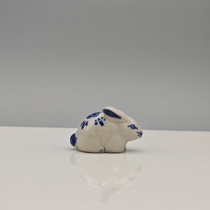 Ceramic Rabbit Figurines-blue and White Rabbit-handcrafted Rabbit Decor ...