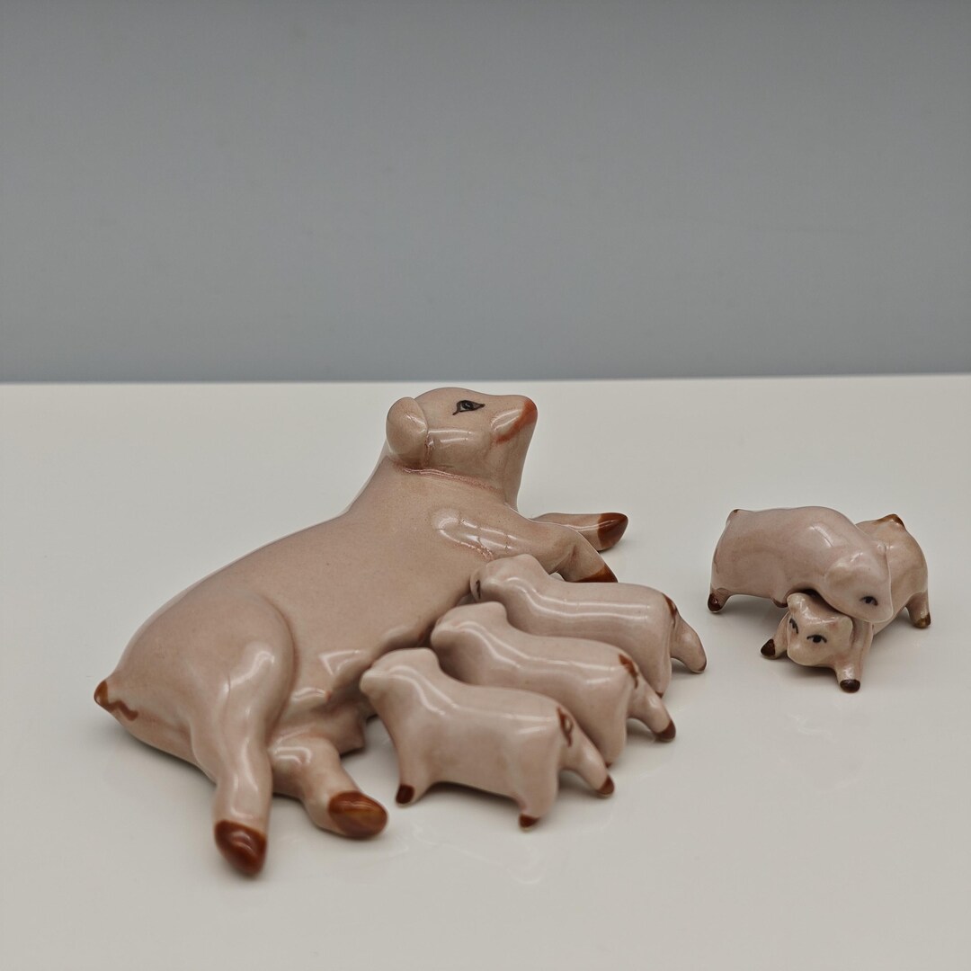 Ceramic Pig Family Figurines-pink Ceramic Pig Figurines-pig Figurines ...