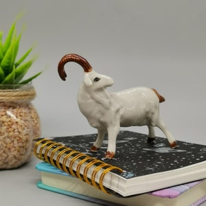 Ceramic Goat Figurine, Handmade, Miniature Goat, Mother's Day Gift ...
