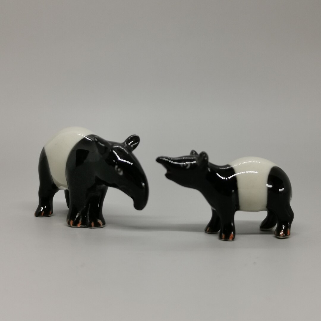 Set of 2 Ceramic Tapir Figurine Handmade Tapir Statue - Etsy