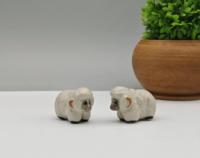 Set of Three Small Ceramics White Sheep, Porcelain, Handmade, Ceramic ...