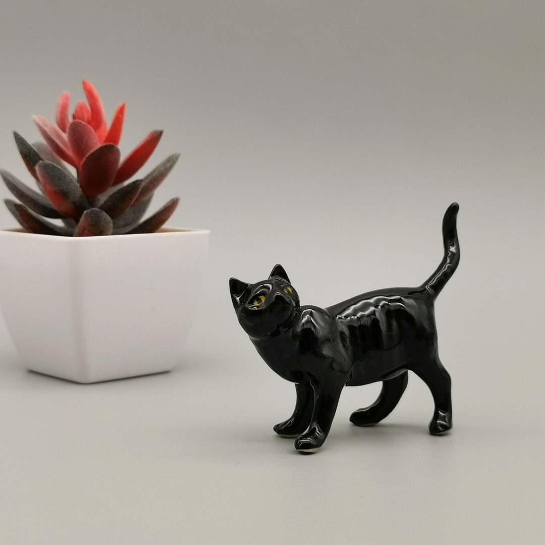 Standing Black Cat Figurines, Mini Cat Figurines, Gift for Mom - Etsy