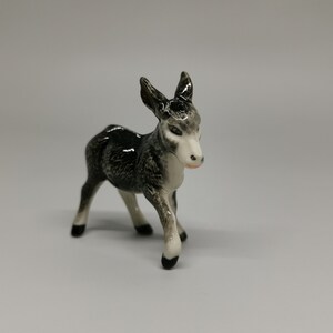 Donkeys Ceramic Figurine, Miniature Ceramic Donkey, Donkey Black Gray ...