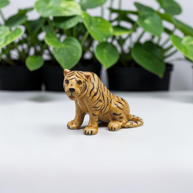 Porcelain Tiger Figurine - Etsy