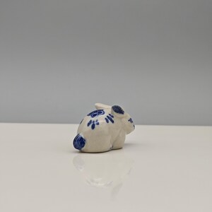 Ceramic Rabbit Figurines-blue and White Rabbit-handcrafted Rabbit Decor ...