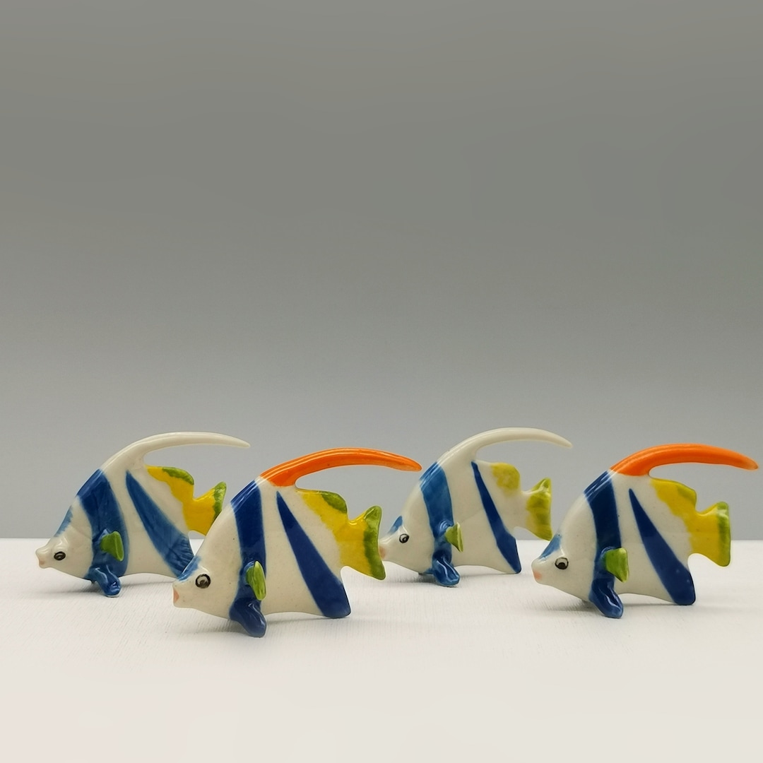 Set of 4 Ceramic Fish Miniature Fish Fish Lover Gift Small - Etsy