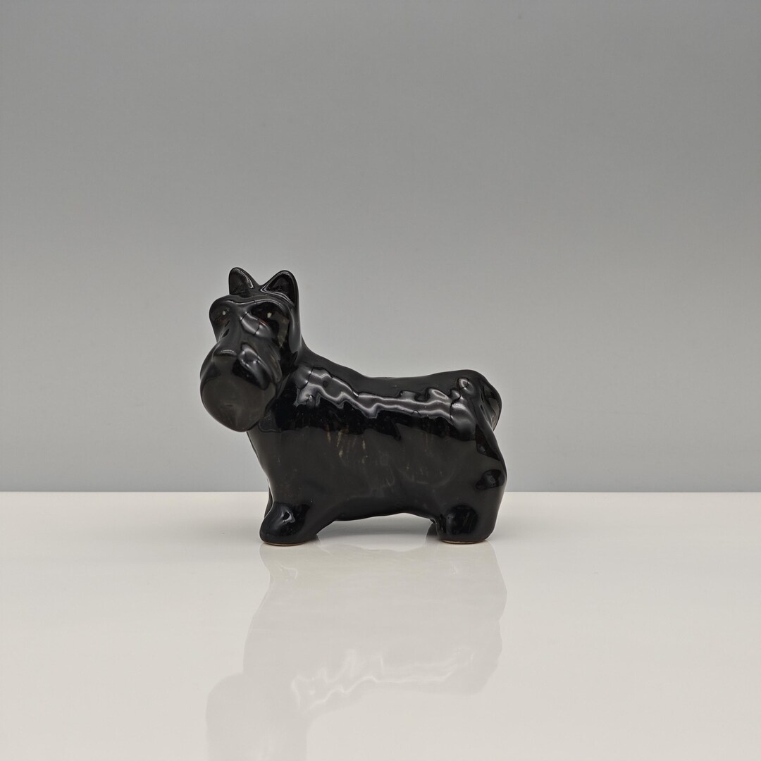 Ceramic Schnauzer Figurine-small Ceramic Dog Statue-decorative Dog ...