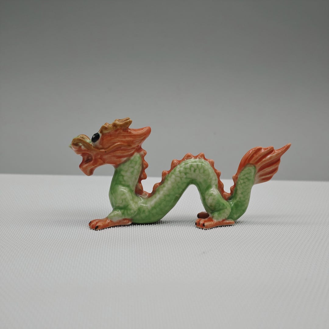 Ceramic Dragon Figurine-porcelain Dragon Figurines-porcelain Green ...