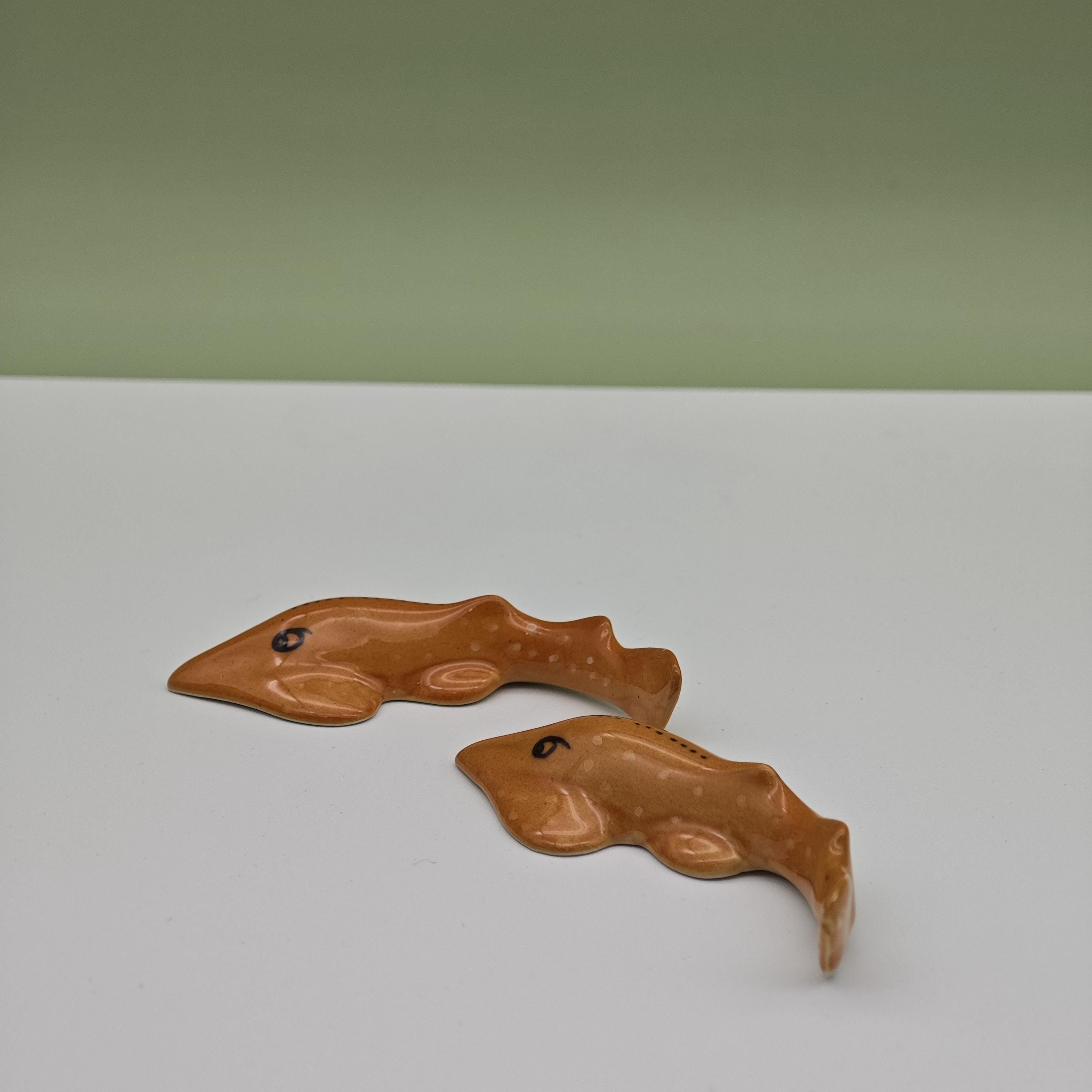Set of 2 Ceramic Stingray Figurines-handcrafted Stingray-home Decor ...