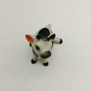Miniature Ceramic Cow Baby, Handmade, for Room Decoration, Black and ...