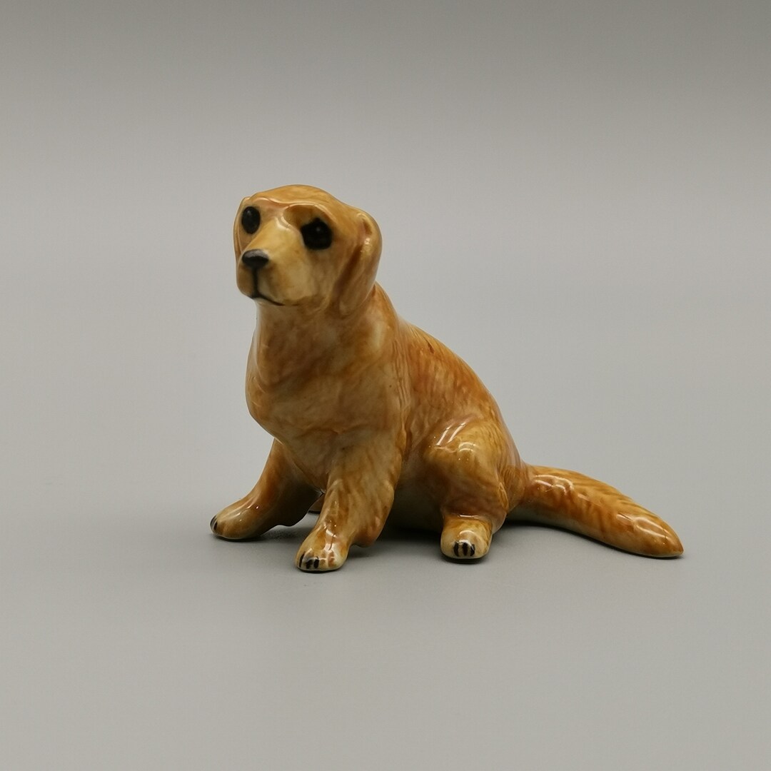 Ceramic Golden Retriever Figurine,miniature Ceramic Dog Figurine ...