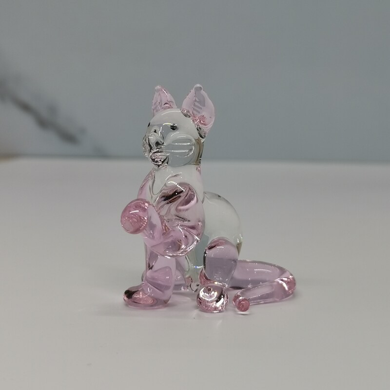 Glass Cat Figurine - Etsy