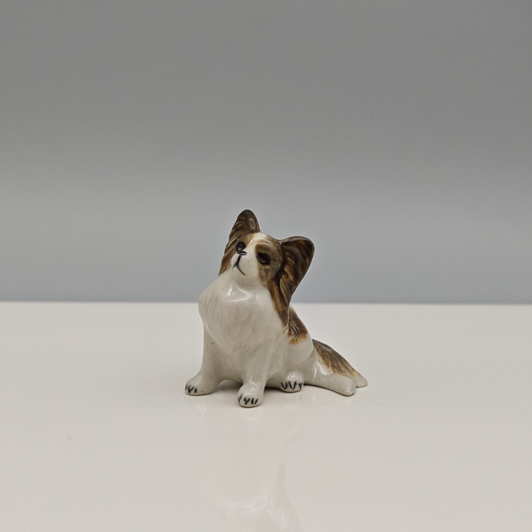Brown and White Papillon Figurine-papillon Dog Gift Ornament ...