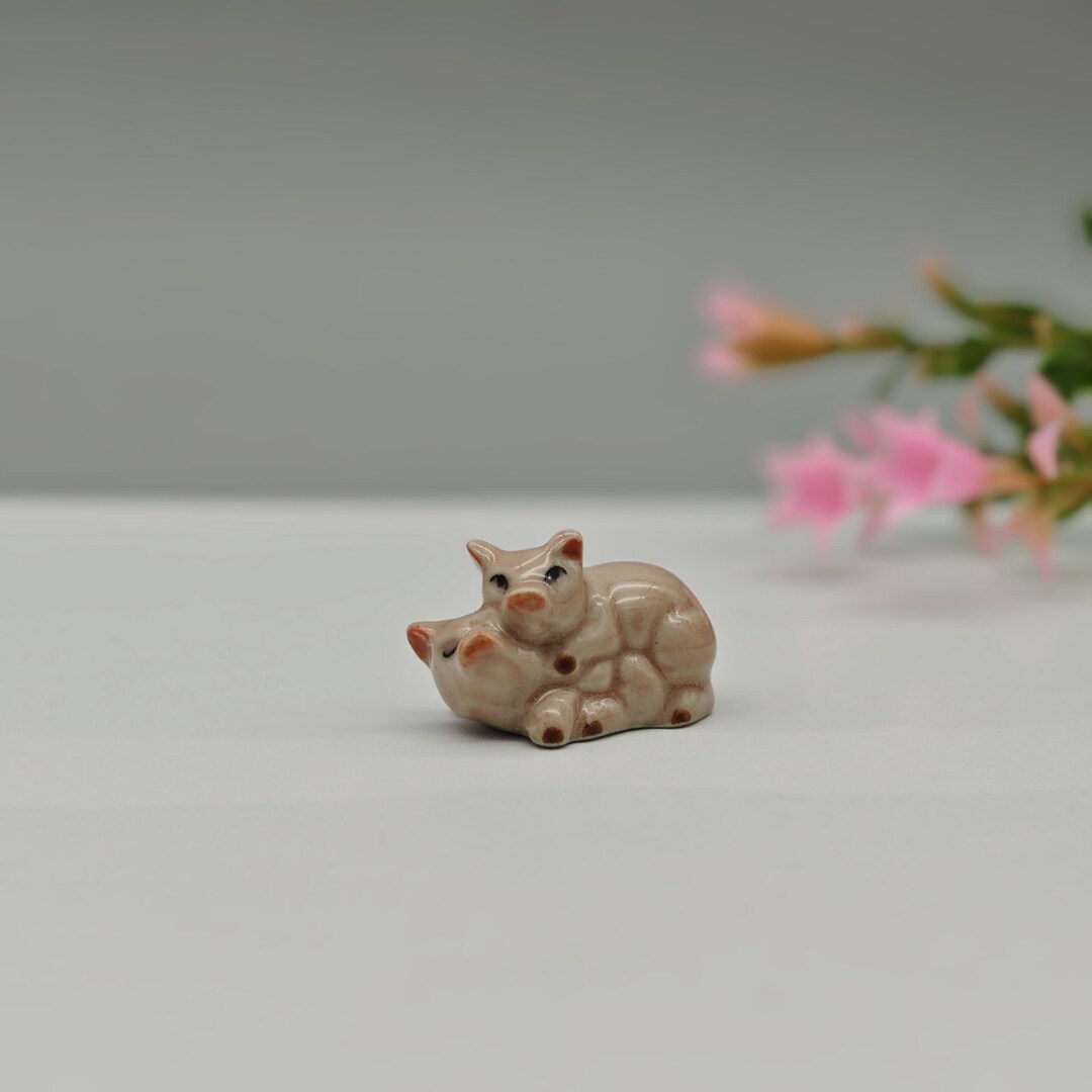 Tiny Ceramic Pig-small Pink Ceramic Pig Figurine-miniature Ceramic Pig ...