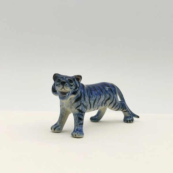 Porcelain Tiger Figurine - Etsy