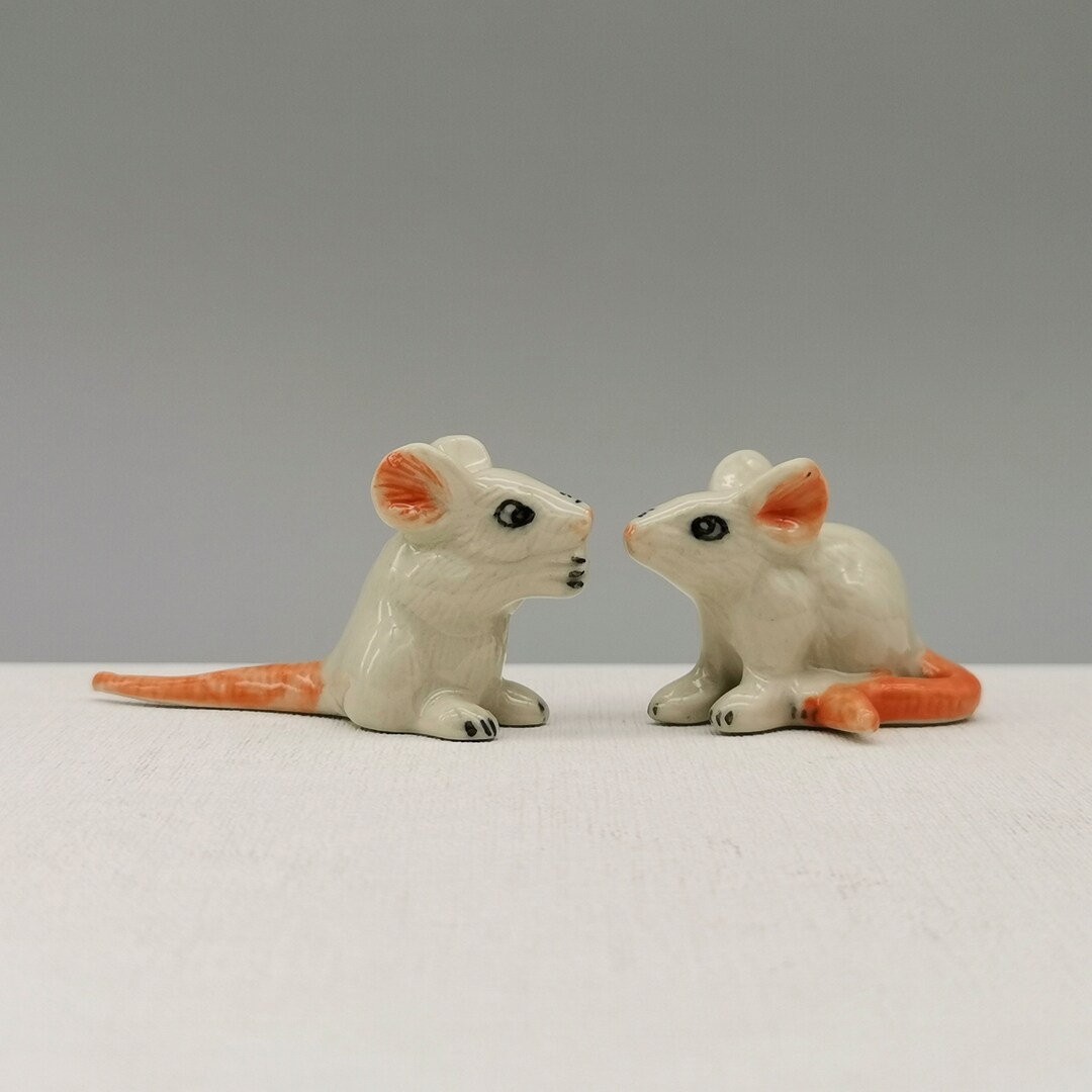 Miniature Ceramic Rat Figurines (set of 2) - Handmade Porcelain ...