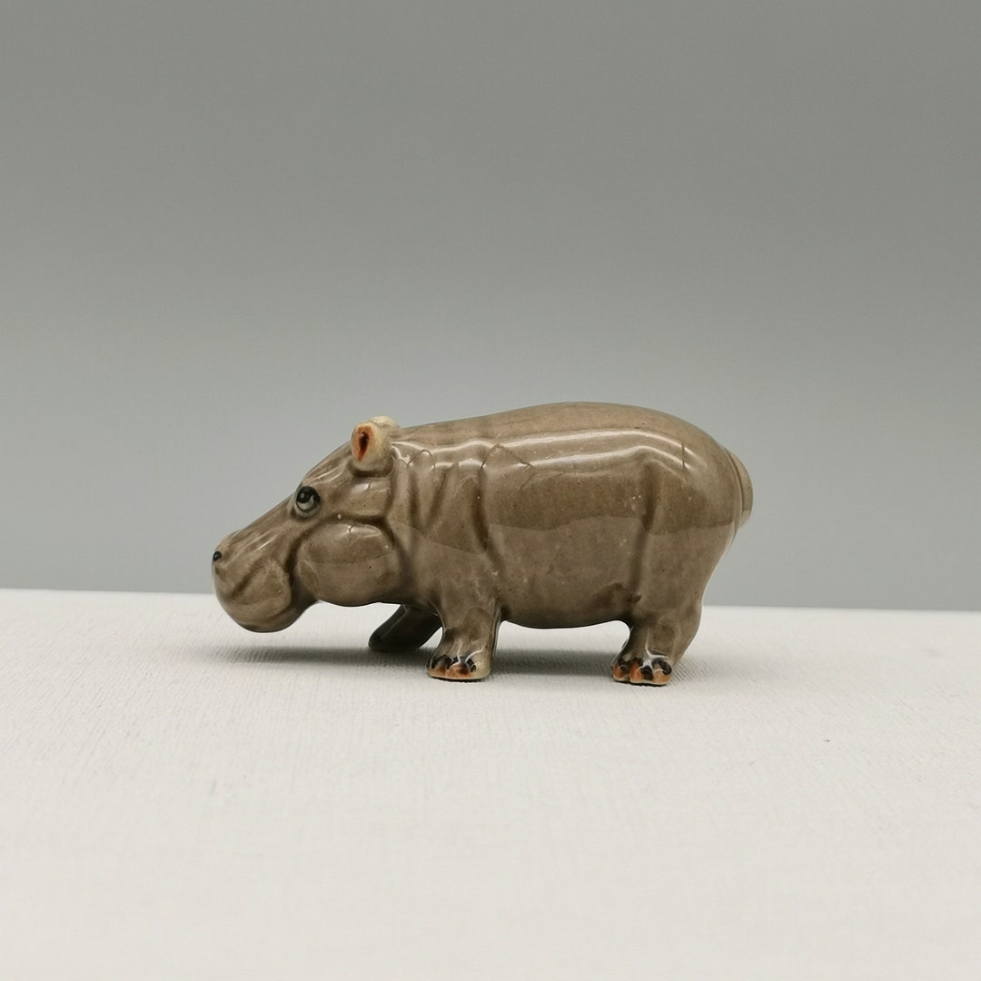 Handmade Ceramic Hippo Figurine, Small Hippo for Decoration, Gift for ...