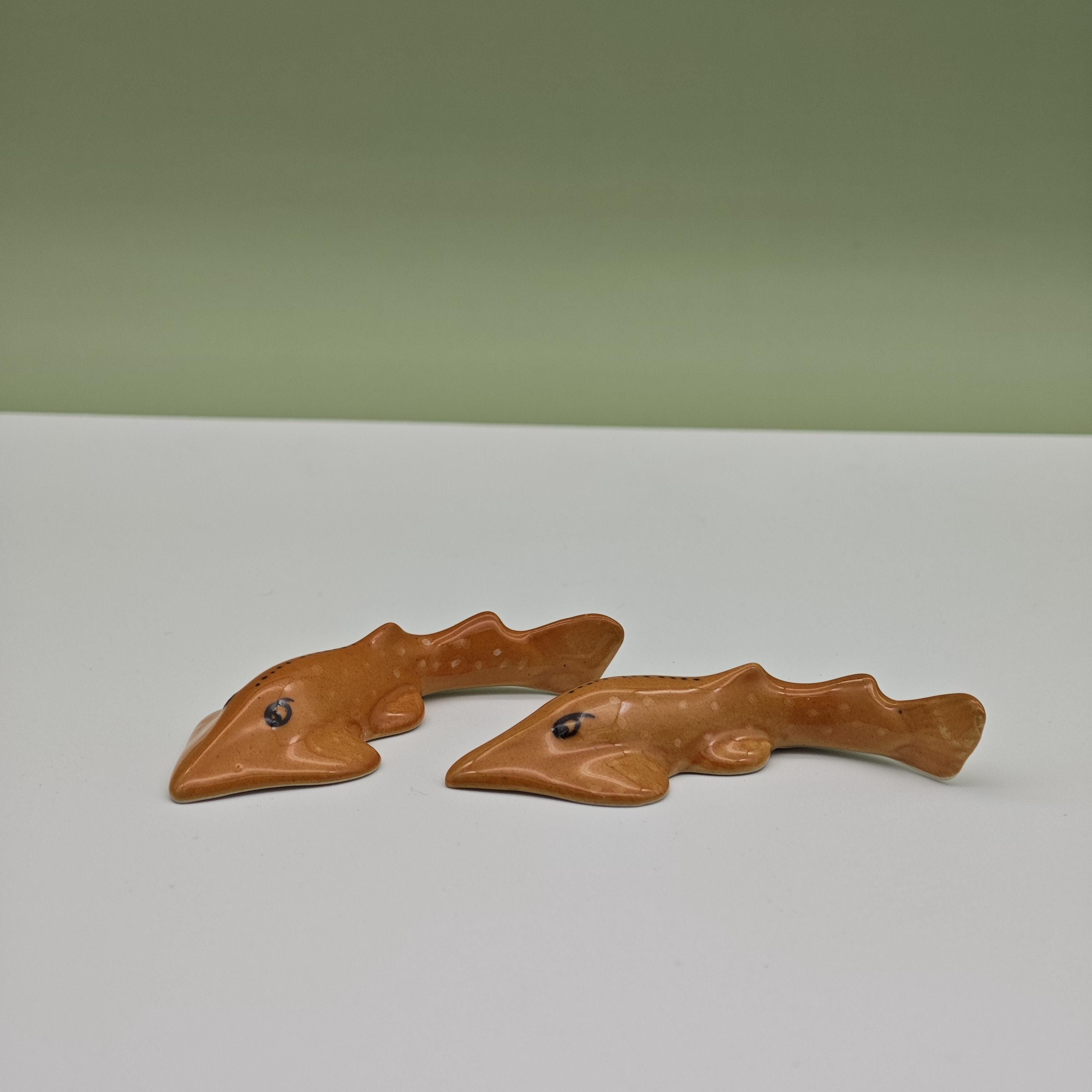 Set of 2 Ceramic Stingray Figurines-handcrafted Stingray-home Decor ...