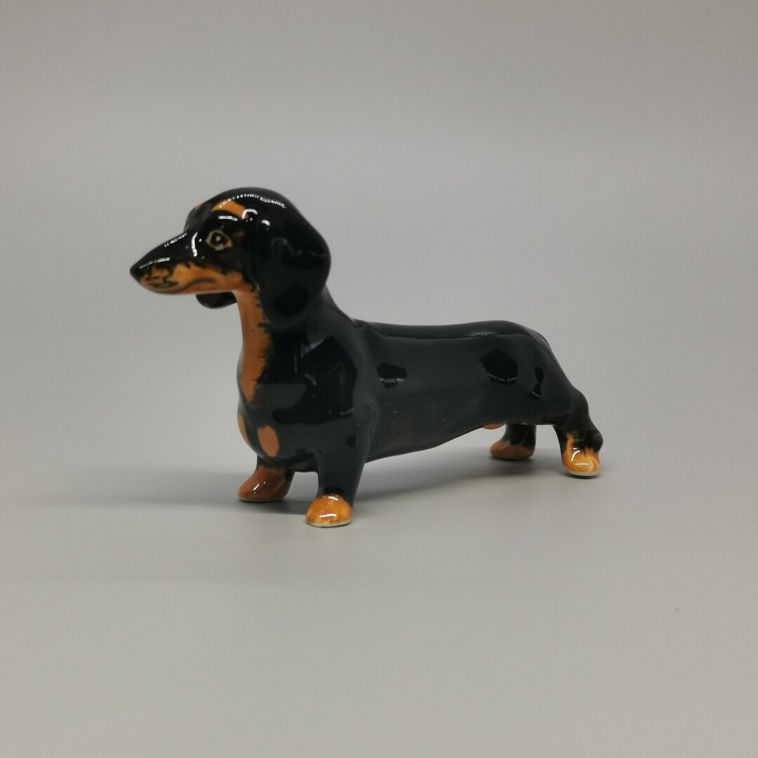 Ceramic Dachshund Figurines, Miniature Animal Figurine, Decorative Dog ...