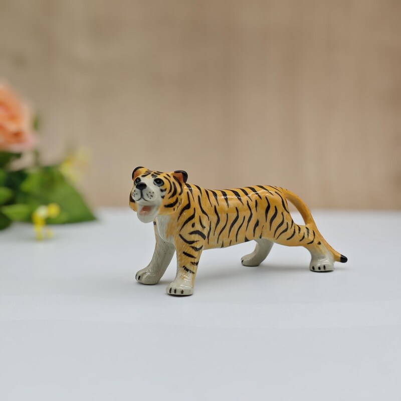 Porcelain Tiger Figurine - Etsy
