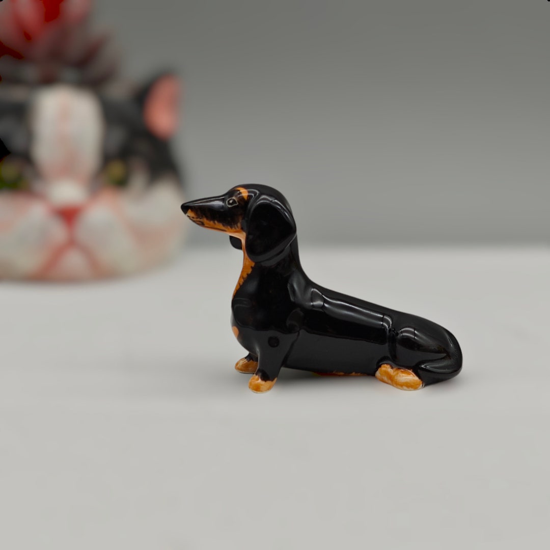 Miniature Ceramic Dog Figurine-ceramic Dachshund Figurines-decorative ...