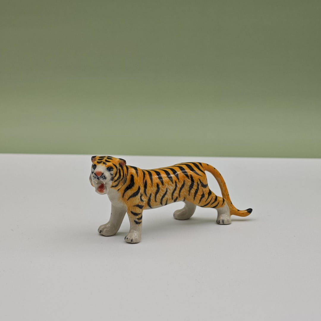 Miniature Ceramic Tiger Figurines for Decoration,handmade Mini Tiger ...