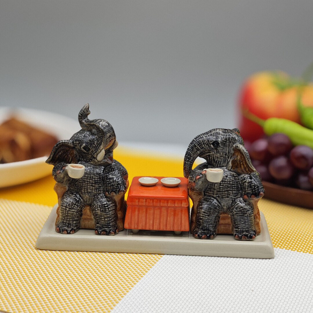 Handmade Ceramic Elephant Salt and Pepper Shakers–cute Etephant Lover ...