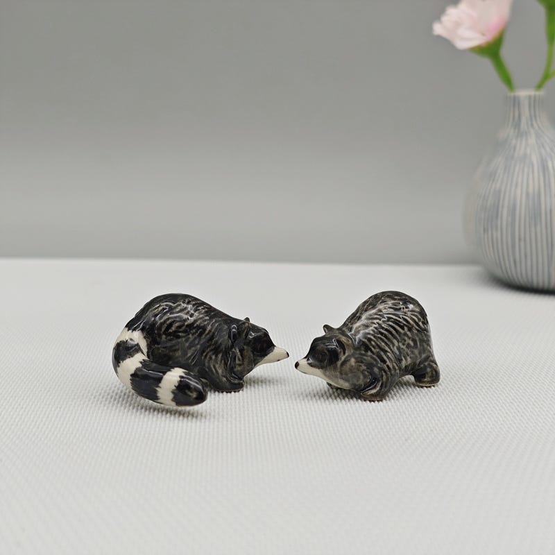 Ceramic Raccoon Figurines - Etsy