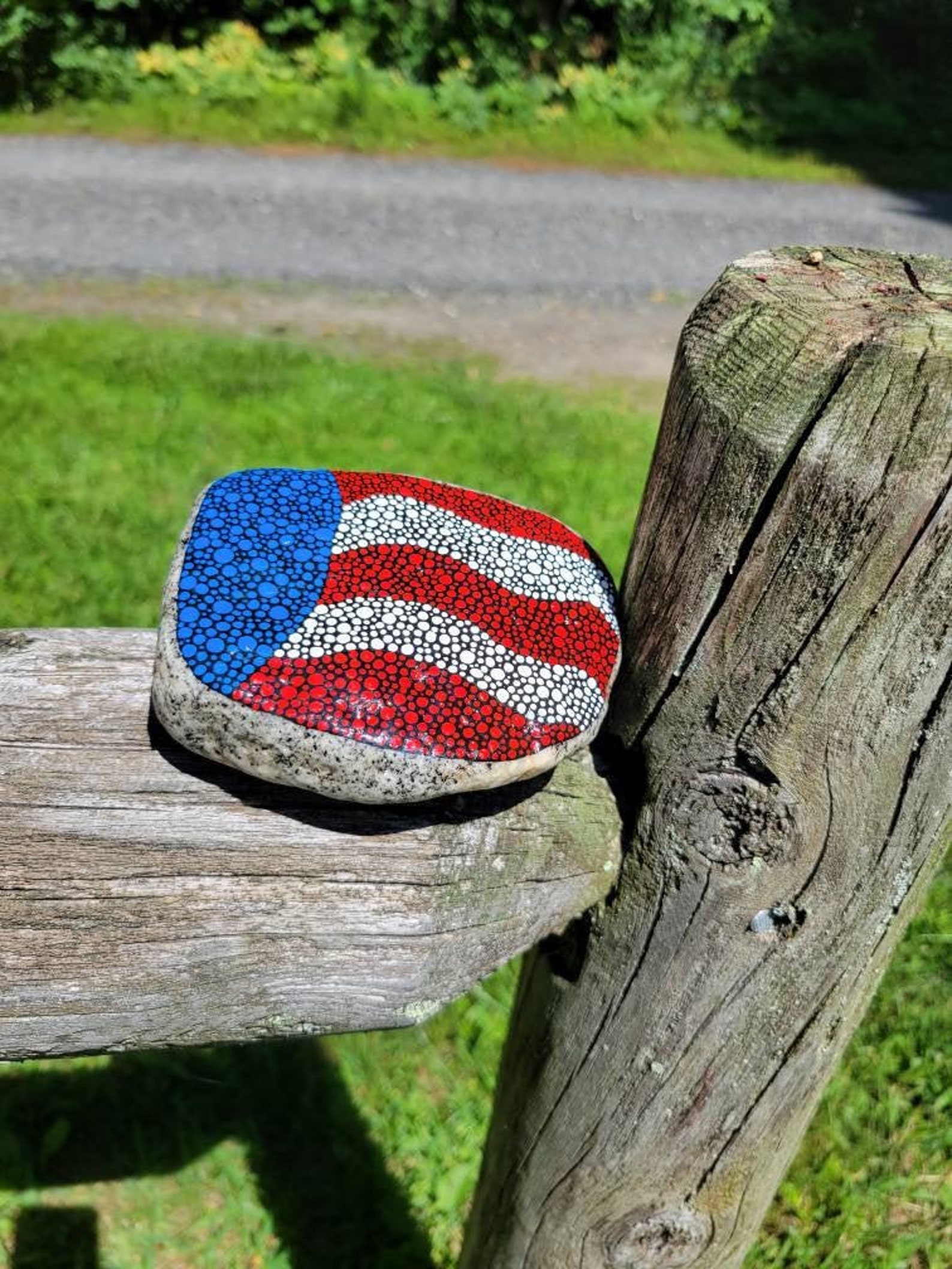 American Flag Rock Hand Painted Flag Rock American Pride | Etsy