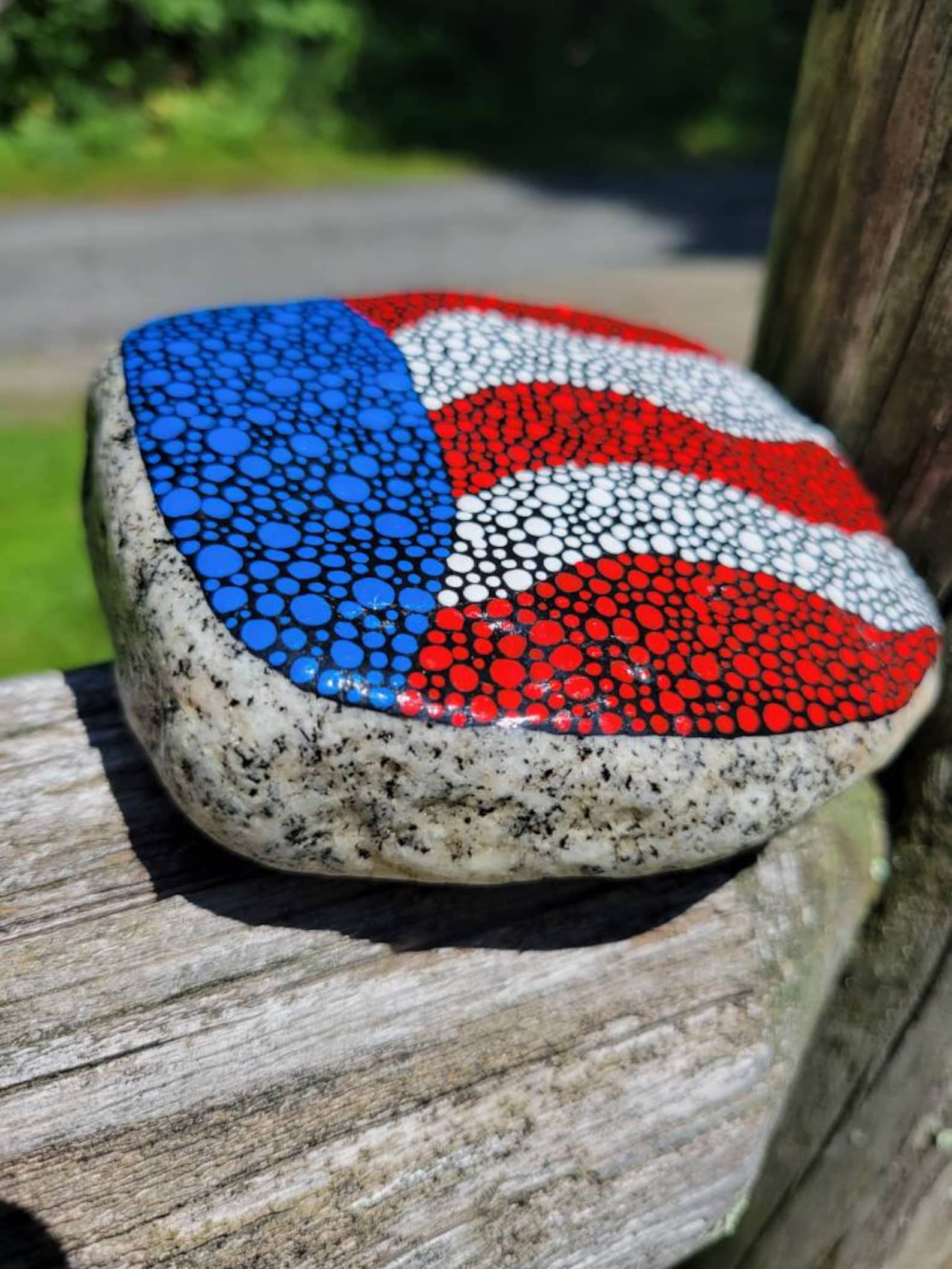American Flag Rock Hand Painted Flag Rock American Pride - Etsy