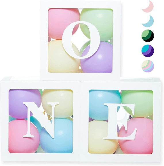 First Birthday Balloon 'ONE' Boxes WITH 24 Balloons - Etsy