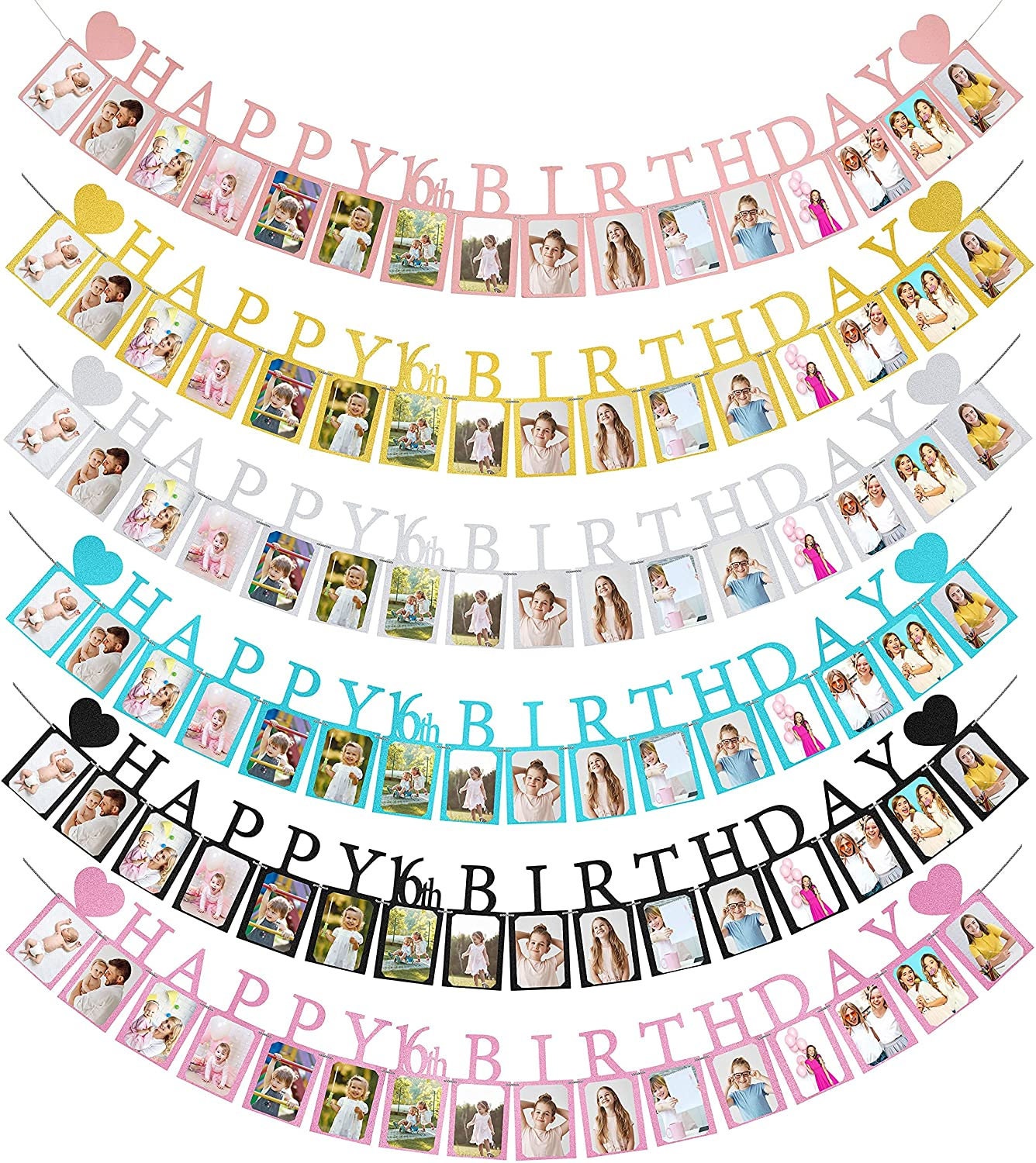 Sweet 16 Birthday Decorations Photo Banner in Purple Pre-assembled ...