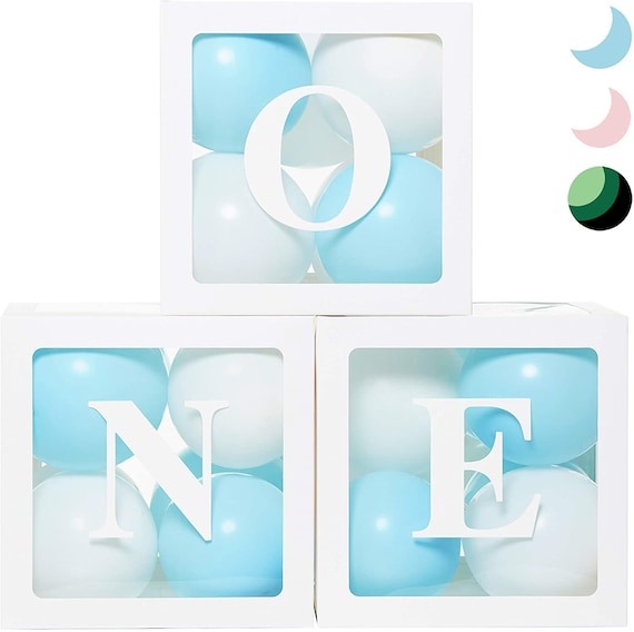 First Birthday Balloon 'ONE' Boxes for Baby Boy WITH - Etsy