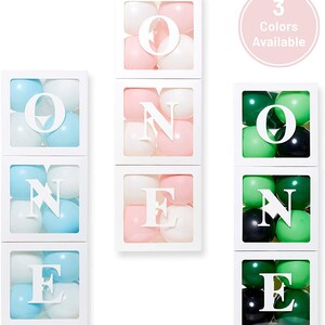 First Birthday Balloon 'ONE' Boxes for Baby Girl WITH 24 Balloons ...