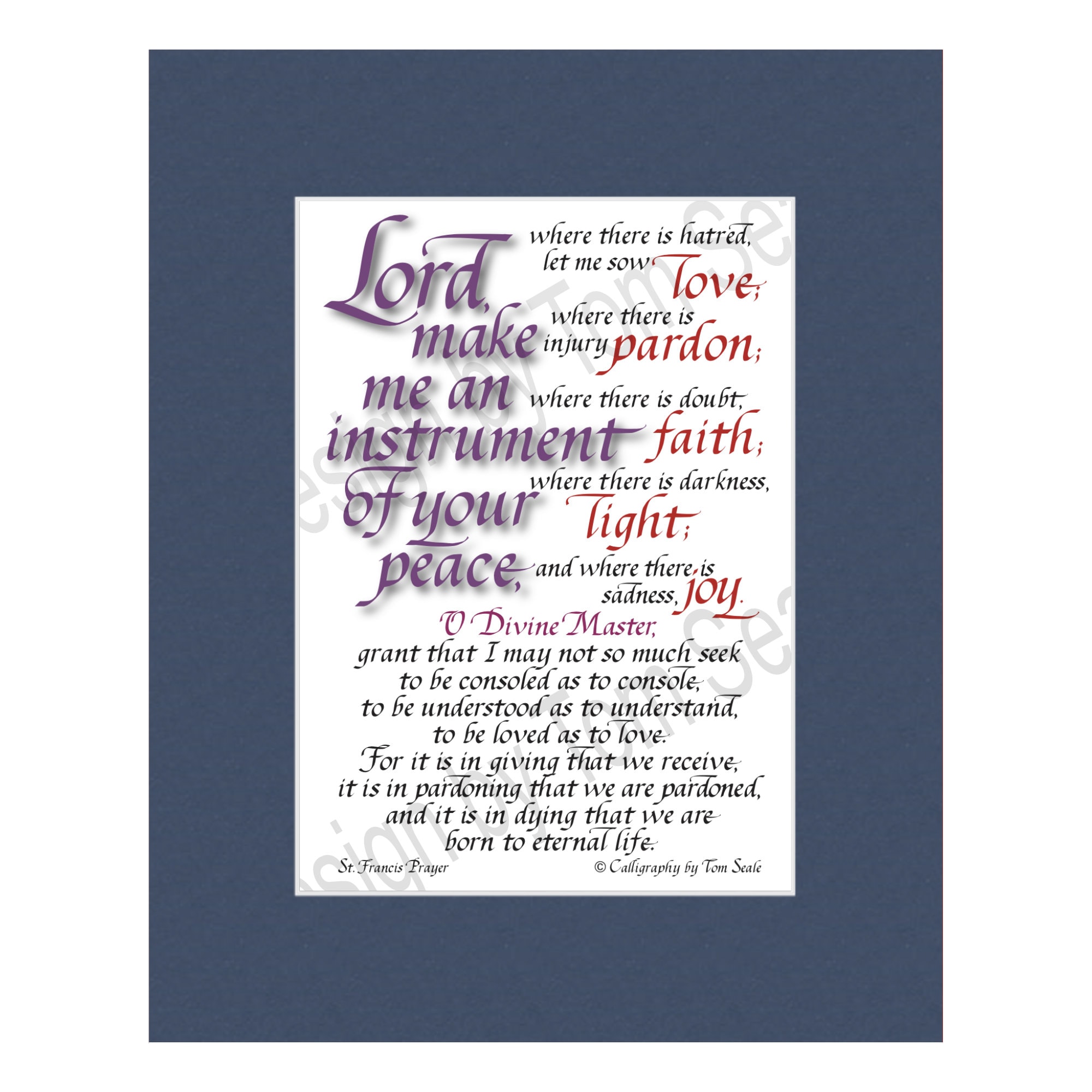 Prayer of St. Francis, "lord Make Me an Instrument of Your Peace ...