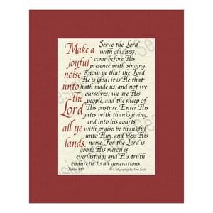 Psalm 100 "make a Joyful Noise Unto the Lord All Ye Lands ...
