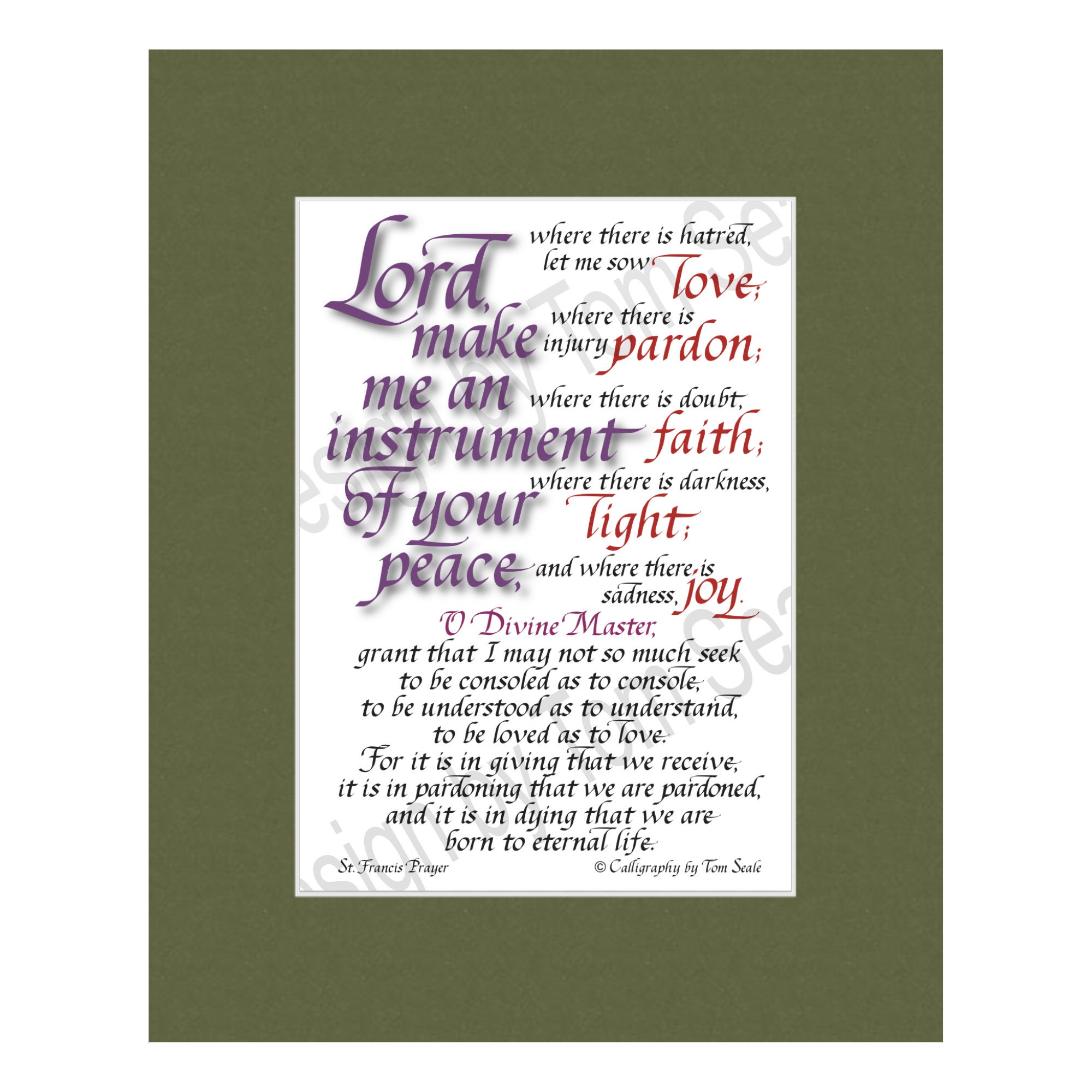 Prayer of St. Francis, "lord Make Me an Instrument of Your Peace ...