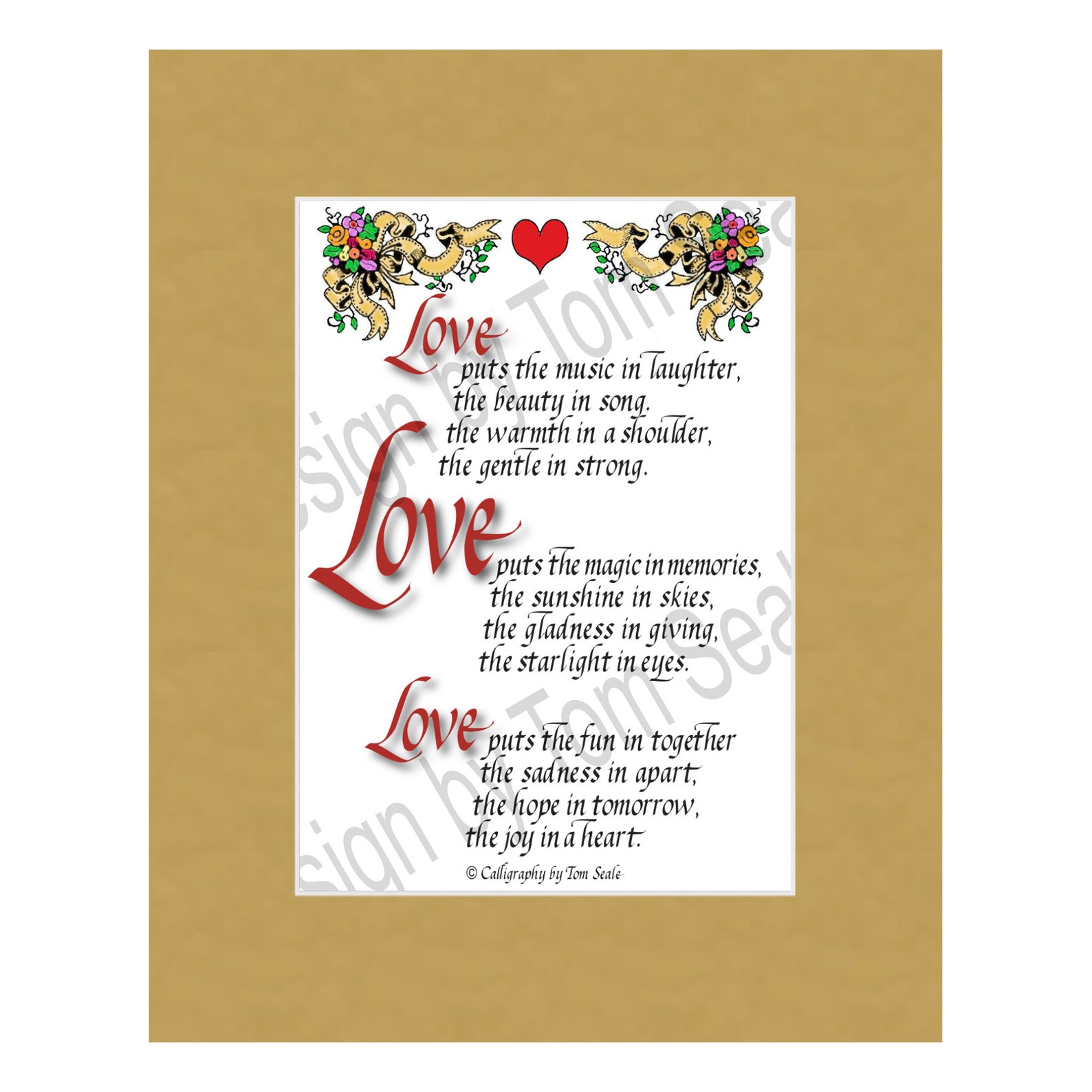 Love Puts the Music in Laughter...an Inspiration Poem, Calligraphy ...