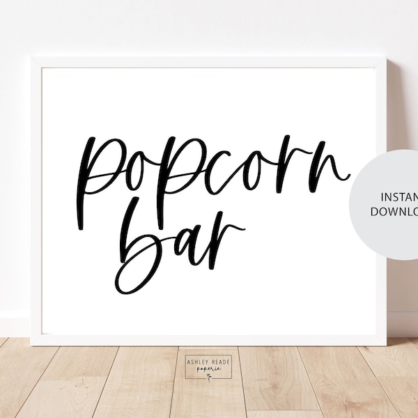 Popcorn Bar Sign - Etsy