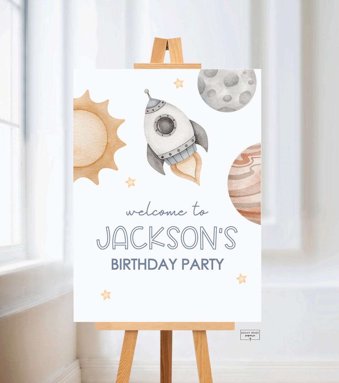 Editable Welcome Sign - Space Birthday Party - First Trip Around the ...