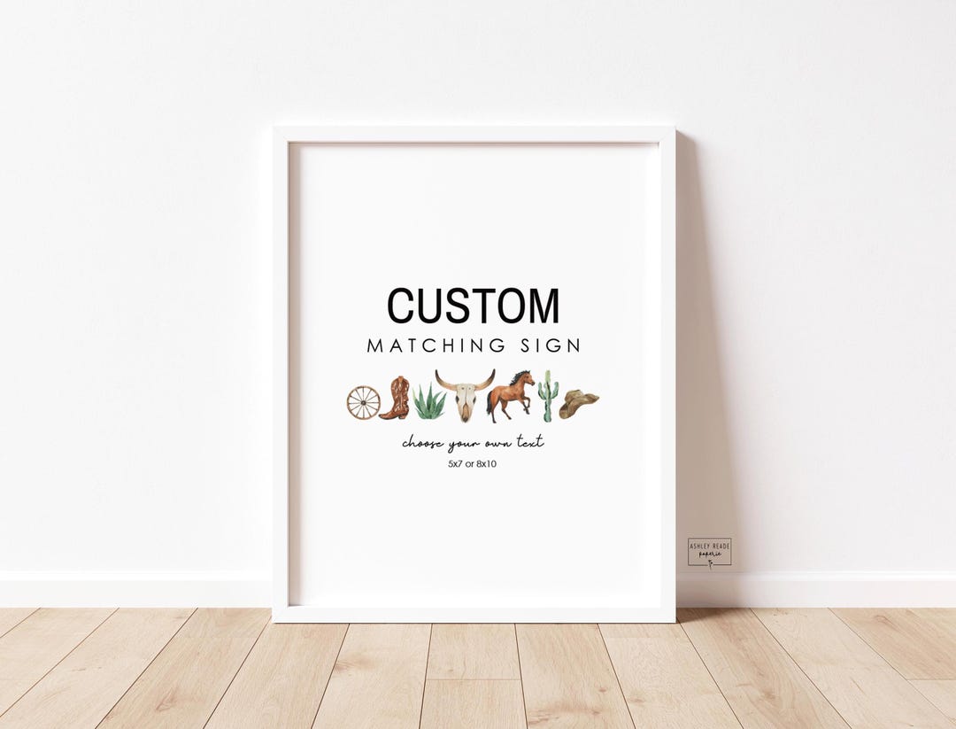 Editable Signage - Western Rodeo Theme - Digital Download - Cowboy Baby ...