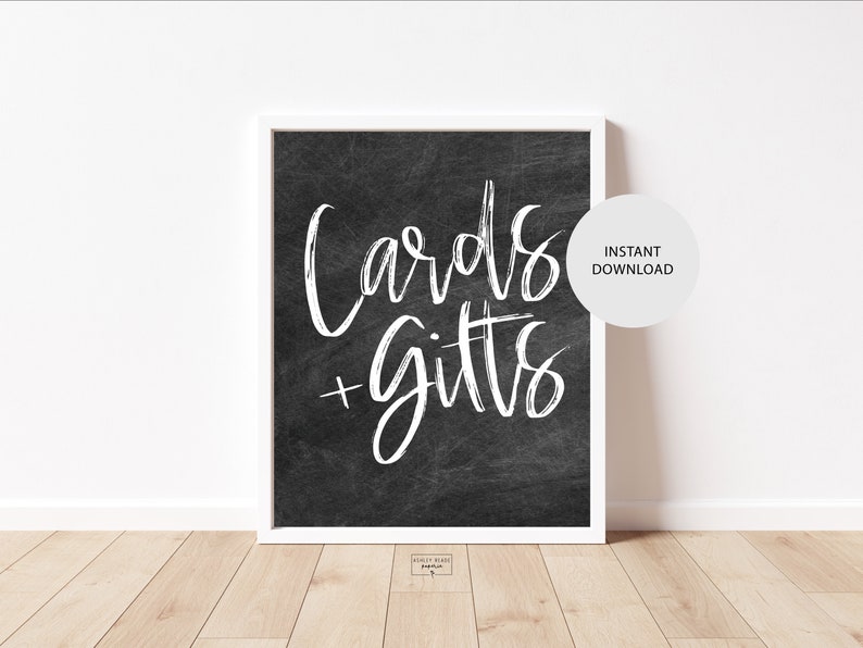 Chalkboard Printable - Cards and Gifts Sign - Faux Chalkboard Sign ...