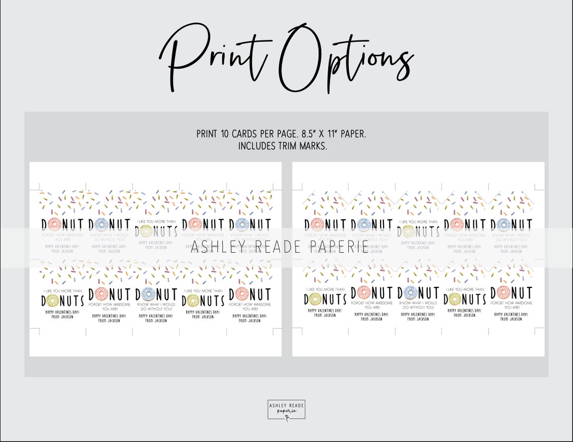 Personalized Valentines Day Donut Tags Cards for Classmates - Etsy